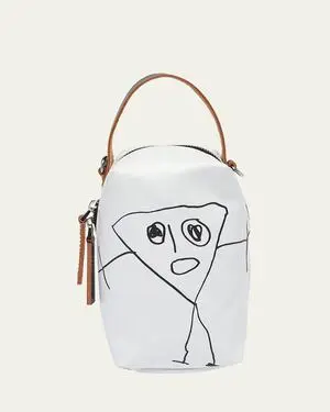 Plan C Pili Graphic-print Bucket Bag - Optical White