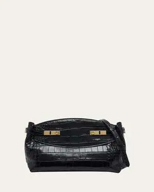FERRAGAMO Ferragamo Hug Gancini Pouch Crossbody Bag - Nero