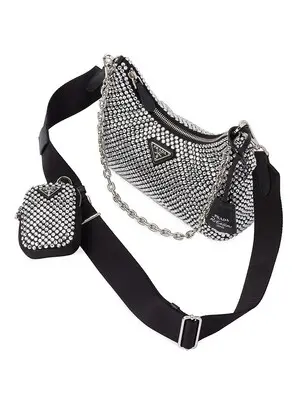 Prada Re-edition 2005 Crystal Embellished Bag