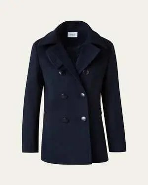 Akris Cashmere And Wool-blend Top Coat - Navy