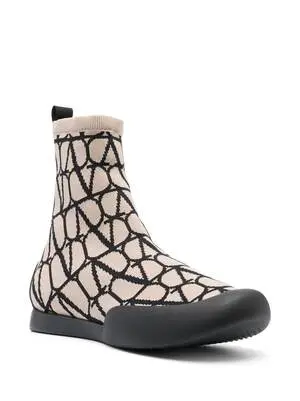 Valentino Garavani Toile Iconographe Jacquard Sneakers - Neutrals