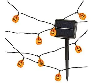 GERSON INTERNATIONAL Solar Powered Jack O Lantern Light String G Rson Co - One-color