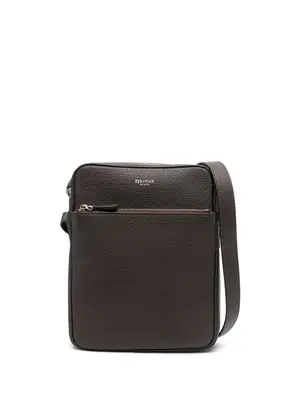 SERAPIAN North South Leather Messenger Bag - Brown