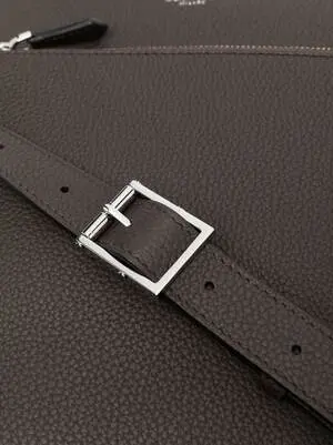 SERAPIAN North South Leather Messenger Bag