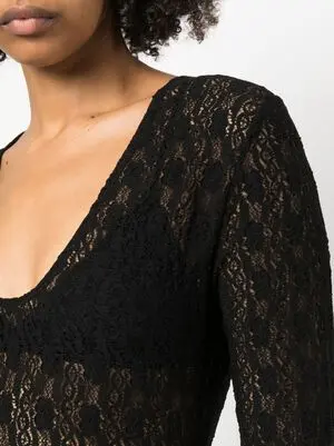 Maje Round-neck Lace Bodysuit