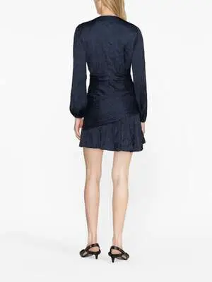 Maje Long-sleeved Draped Minidress