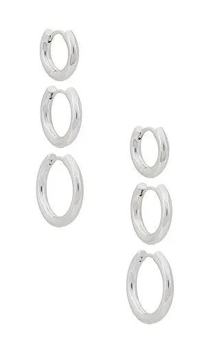 Shashi Triples Hoop Set Of 3 - Silver