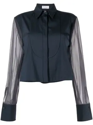 Brunello Cucinelli Sheer-sleeves Shirt