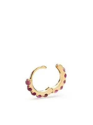 WE BY WHITEBIRD 18kt Yellow Ismène Ruby Hoop Earring
