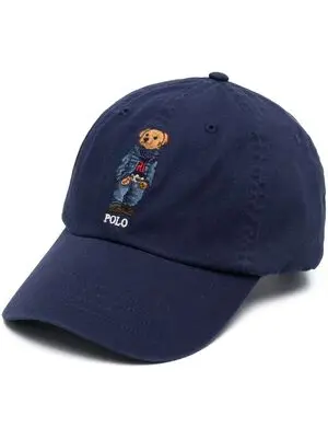 Polo Ralph Lauren Polo Bear-embroidered Cotton Cap - Blue