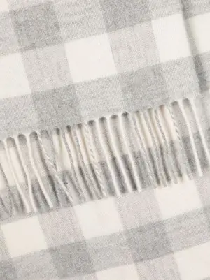 Acne Studios Logo-patch Checked Wool Scarf - Grey
