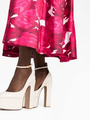 Valentino Garavani Rose-print Midi Skirt