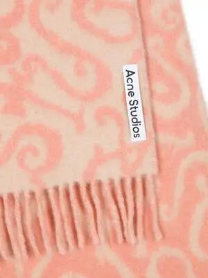 Acne Studios Abstract-pattern Fringed Scarf