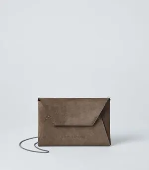 Brunello Cucinelli Suede Envelope Shoulder Bag