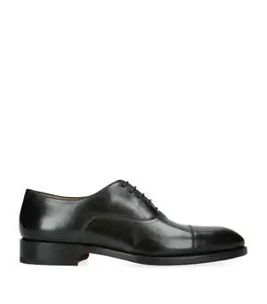 Magnanni Leather Flex Oxford Shoes - Black