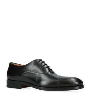 Magnanni Leather Flex Oxford Shoes - Black