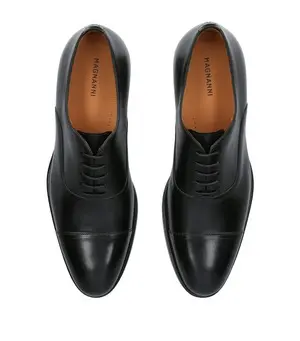 Magnanni Leather Flex Oxford Shoes - Black