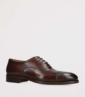 Magnanni Leather Oxford Shoes - Brown