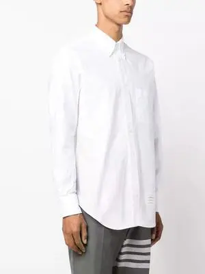 Thom Browne Oxford Grosgrain Placket Shirt - White