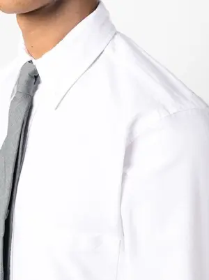 Thom Browne Oxford Grosgrain Placket Shirt - White