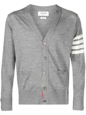 Thom Browne Thom Browne V-Neck Cardigan 058 Light Grey