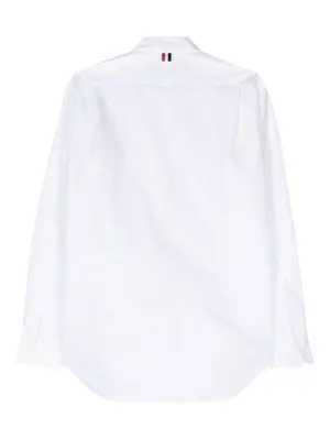 Thom Browne Logo-patch Cotton Shirt - White
