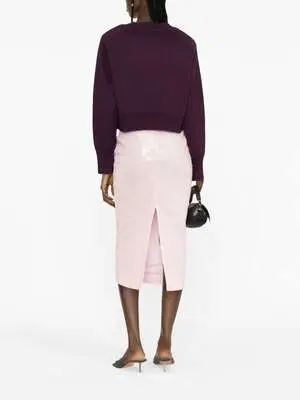 ROTATE BY BIRGER CHRISTENSEN Rhinestone-embellished Logo-appliqué Sweatshirt - Purple