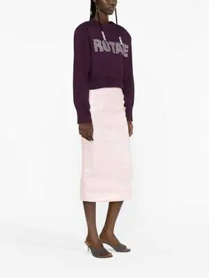 ROTATE BY BIRGER CHRISTENSEN Rhinestone-embellished Logo-appliqué Sweatshirt - Purple