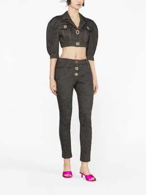 Moschino Textured Cropped Trousers