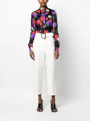 Moschino Floral-print Silk Blouse