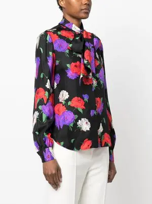 Moschino Floral-print Silk Blouse