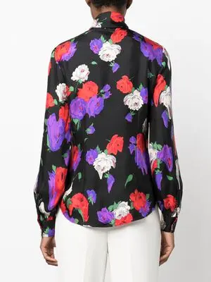 Moschino Floral-print Silk Blouse