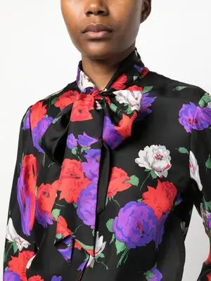 Moschino Floral-print Silk Blouse