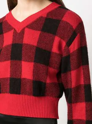 Moschino Check-pattern Wool-blend Jumper