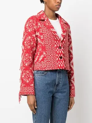 FORTE_FORTE Clio Jacquard Fringed Jacket
