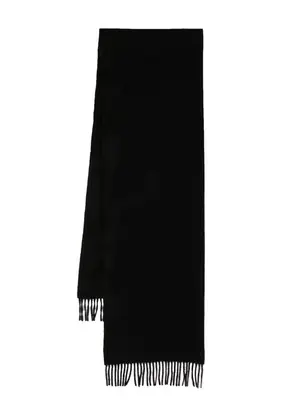 Mulberry Embroidered-logo Fringed Scarf
