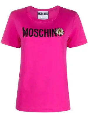 Moschino Brooch Detail Logo T-shirt