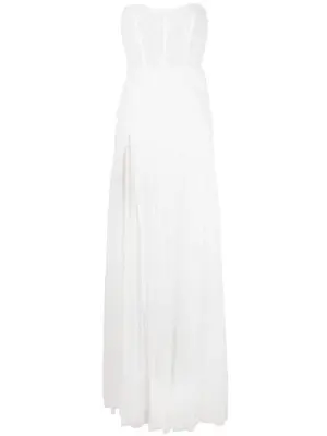 ANA RADU Corset-style Draped Maxi Dress - White