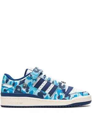 Adidas Forum '84 Low Bape 30th Anniversary Camo Sneakers - Blue