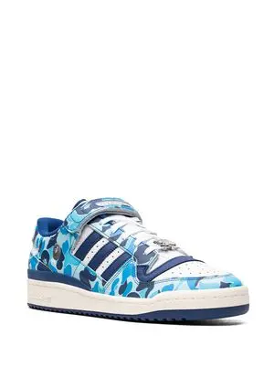 Adidas Forum '84 Low Bape 30th Anniversary Camo Sneakers - Blue