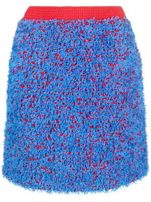 Tory Burch Confetti Tweed Mini Skirt - Blue