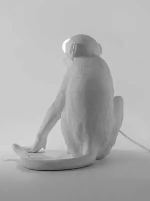 SELETTI Monkey Sitting Lamp - White