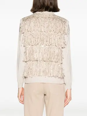 Brunello Cucinelli Fringes Sleeveless Cardigan