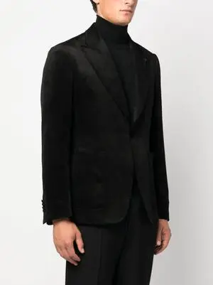 LARDINI Brooch-detail Single-breasted Blazer