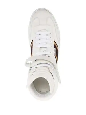 Bally Side-stripe Leather High-top Sneakers - White