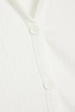 Helmut Lang Cutout Ribbedknit Polo Shirt