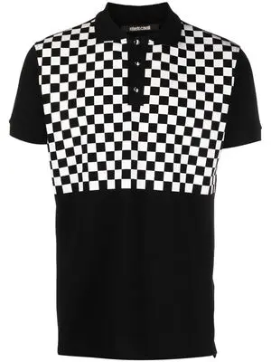 Roberto Cavalli Checkerboard-print Polo Shirt