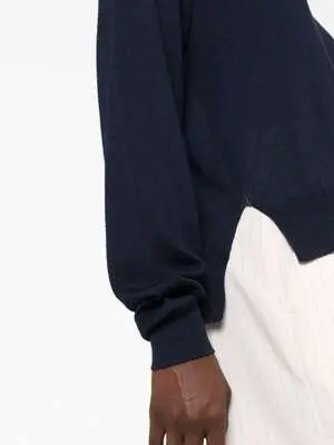 JIL SANDER Ribbed Crew Neck Jumper - Blue