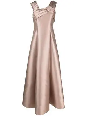 Alberta Ferretti Off-shoulder Satin Gown
