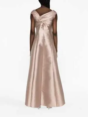 Alberta Ferretti Off-shoulder Satin Gown